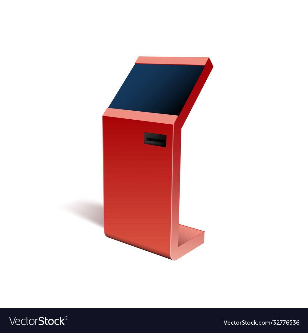Realistic 3d payment terminal atm pos mock up Vector Image