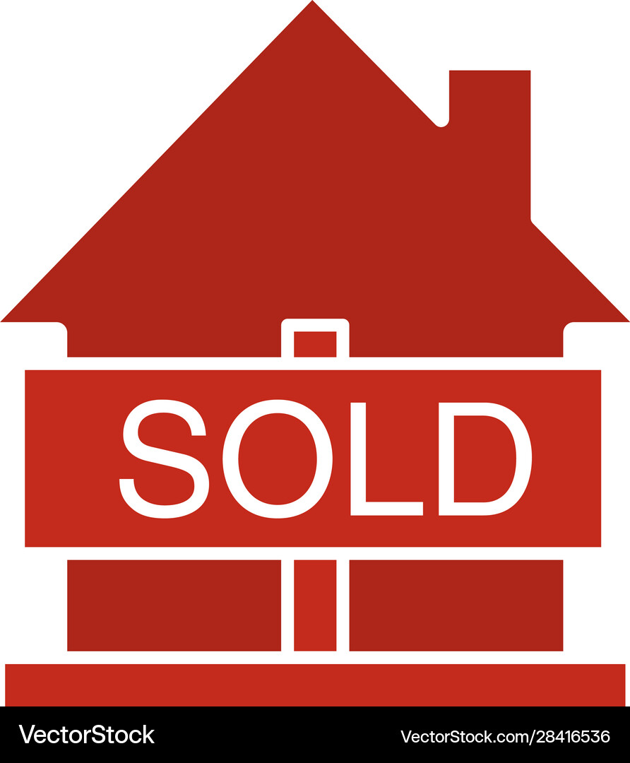 Sold house glyph color icon Royalty Free Vector Image