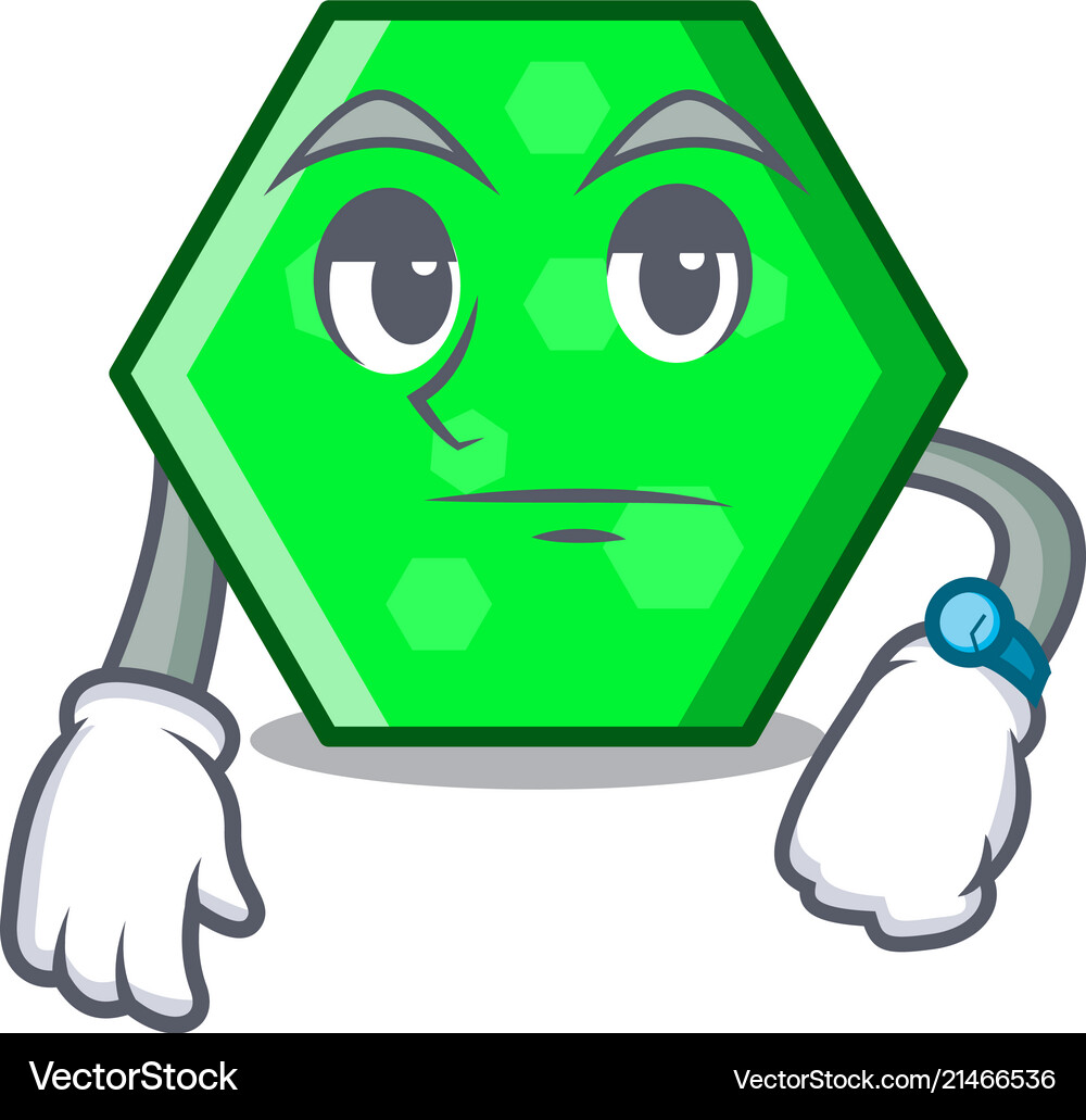 Waiting octagon mascot cartoon style Royalty Free Vector