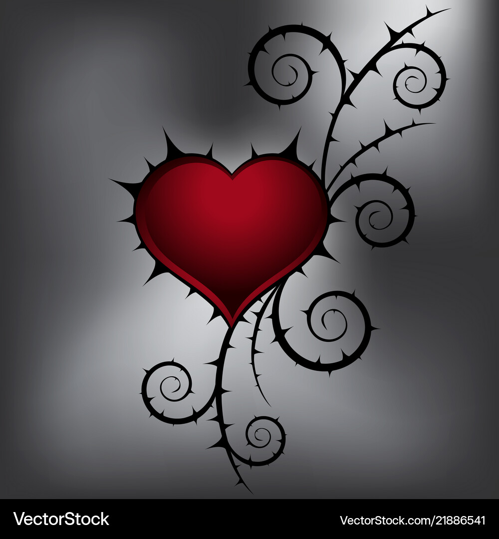 Abstract heart and bush floral Royalty Free Vector Image