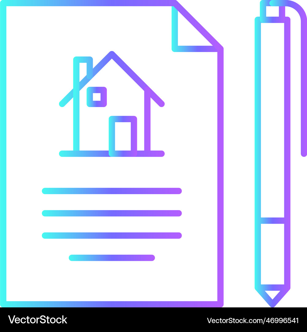 Agreement real estate icon with blue duotone Vector Image