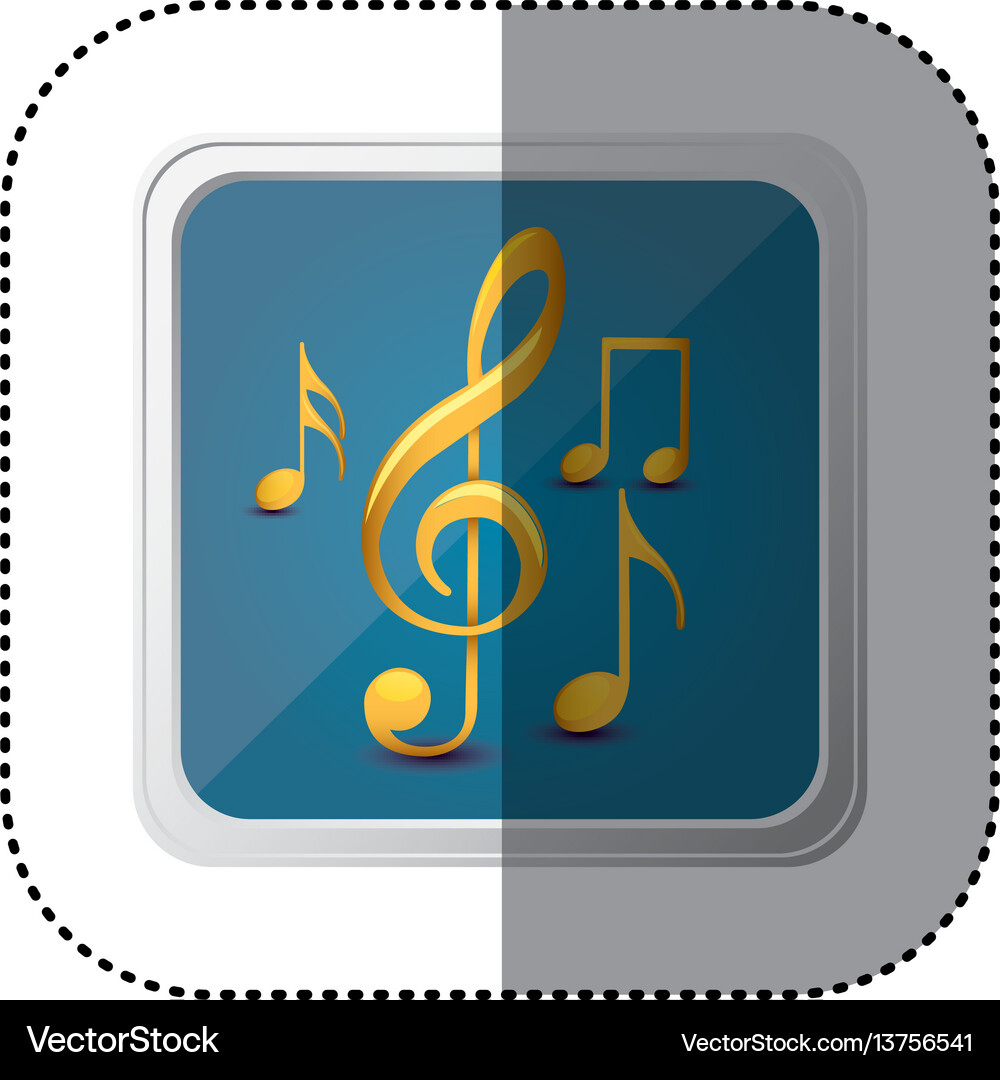 Blue symbol music sign icon Royalty Free Vector Image