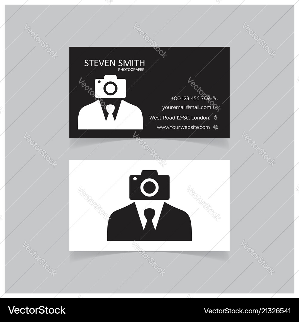 Corporate Camera Man Business Card Royalty Free Vector Image