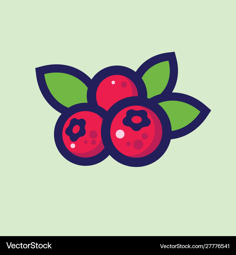 Cow-berry or cranberry ripe berries Royalty Free Vector