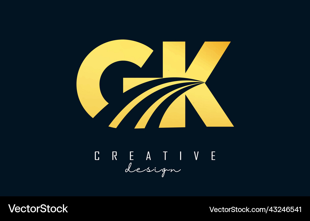 Creative blue letters gk g k logo with leading Vector Image