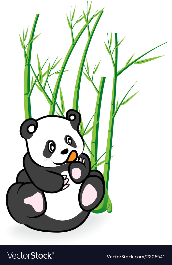 Cute panda bear in bamboo forest 03 Royalty Free Vector