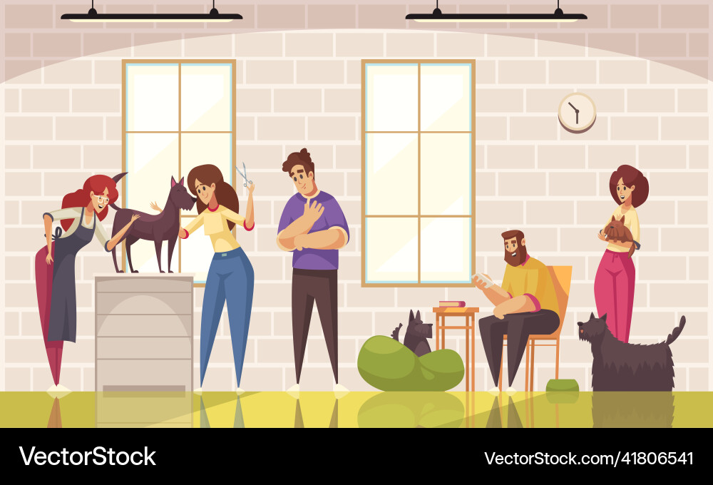 Dogs grooming background Royalty Free Vector Image