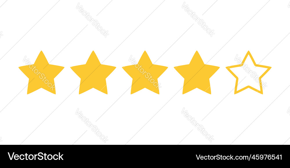Five stars icon in flat style customer product Vector Image