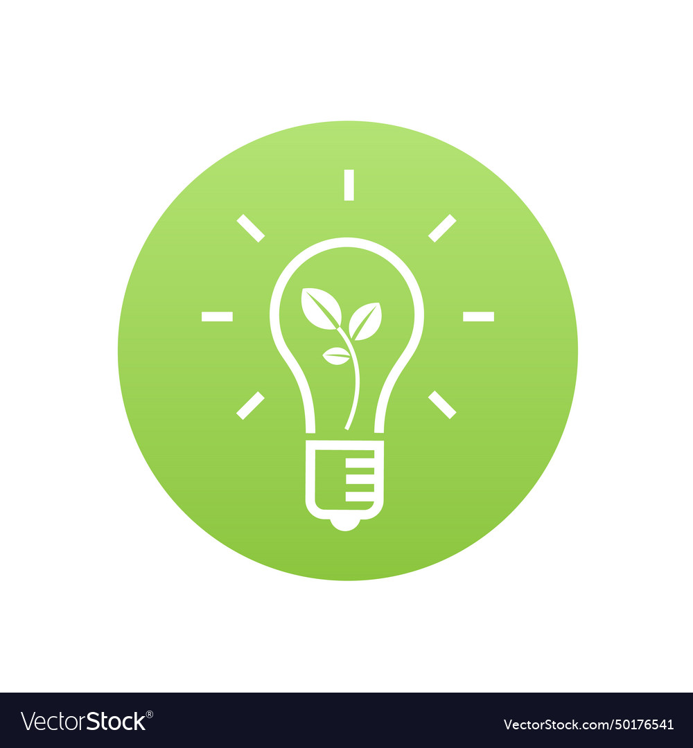 Green light bulb icon on white background Vector Image