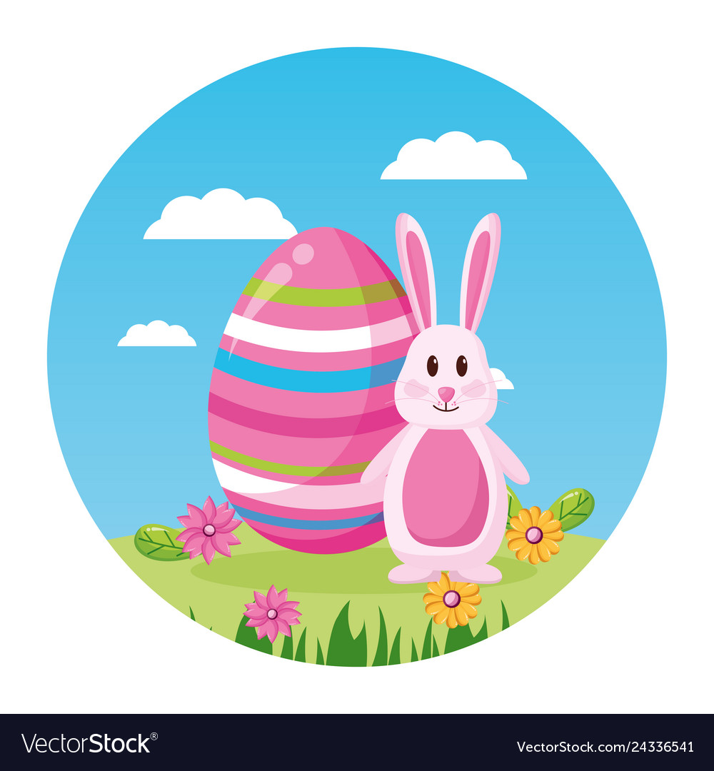 Happy easter rabbit Royalty Free Vector Image - VectorStock