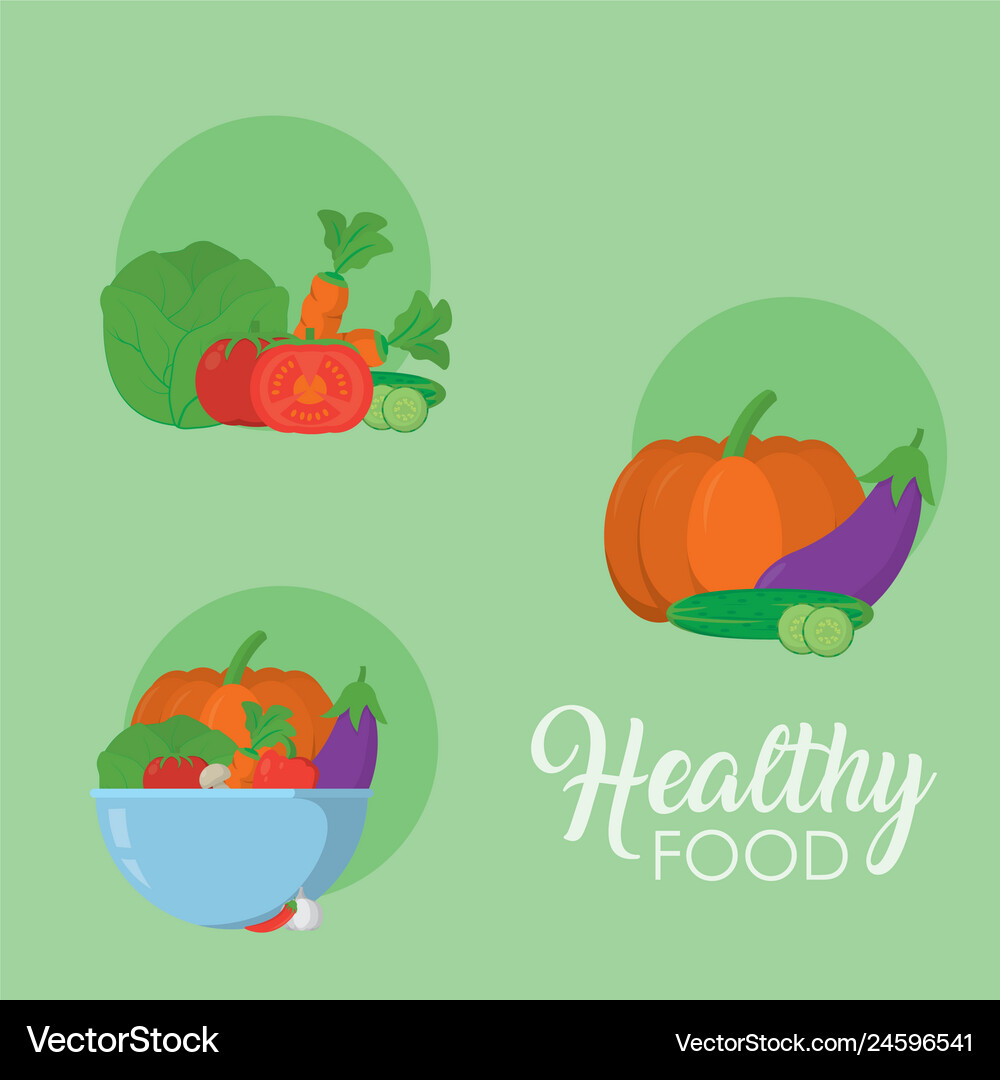 Healthy food icons Royalty Free Vector Image - VectorStock