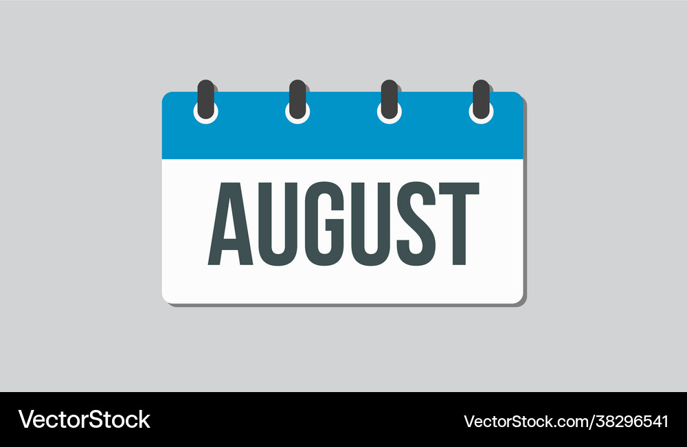 Icon day calendar summer month august Royalty Free Vector