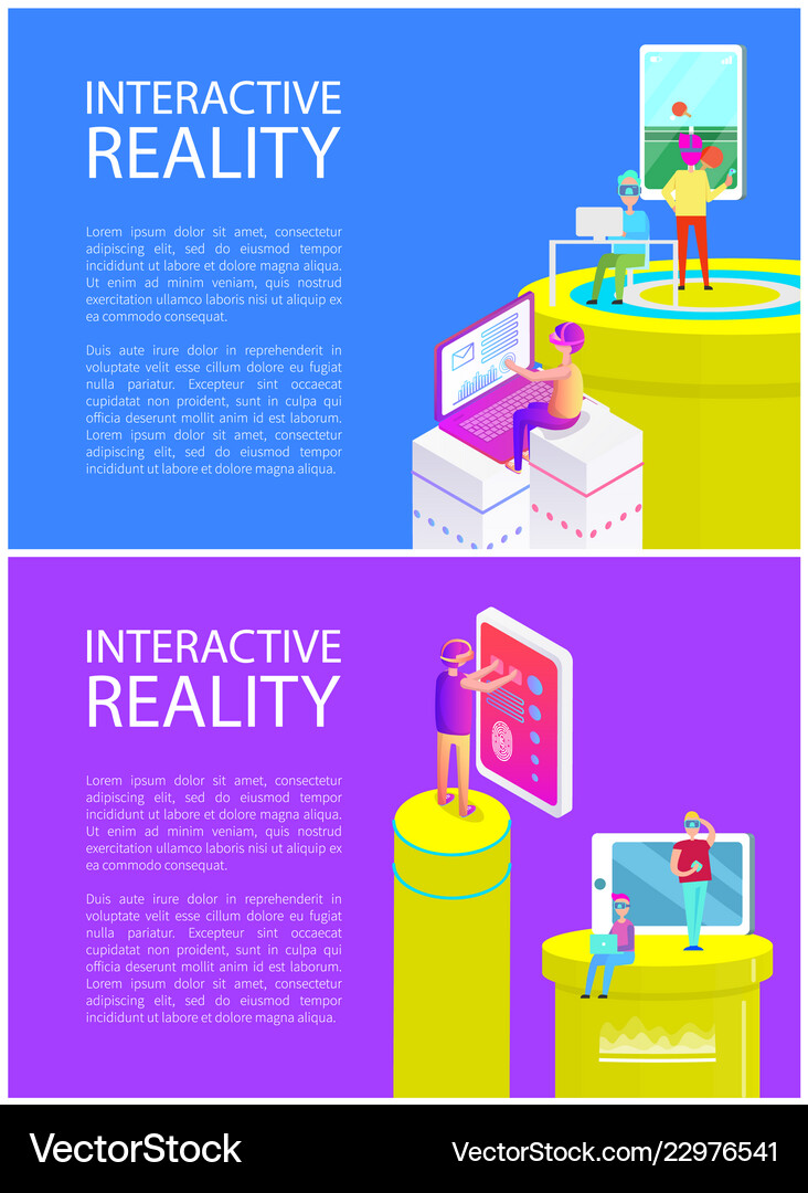 Interactive virtual reality Royalty Free Vector Image