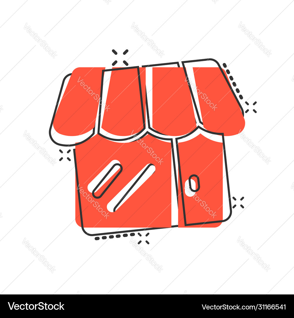 Mall icon in comic style store cartoon on white Vector Image