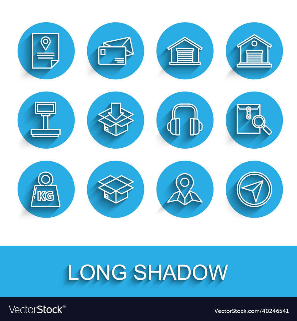 Set line weight document tracking marker system Vector Image
