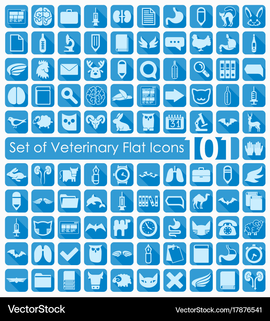 Set of veterinary icons Royalty Free Vector Image