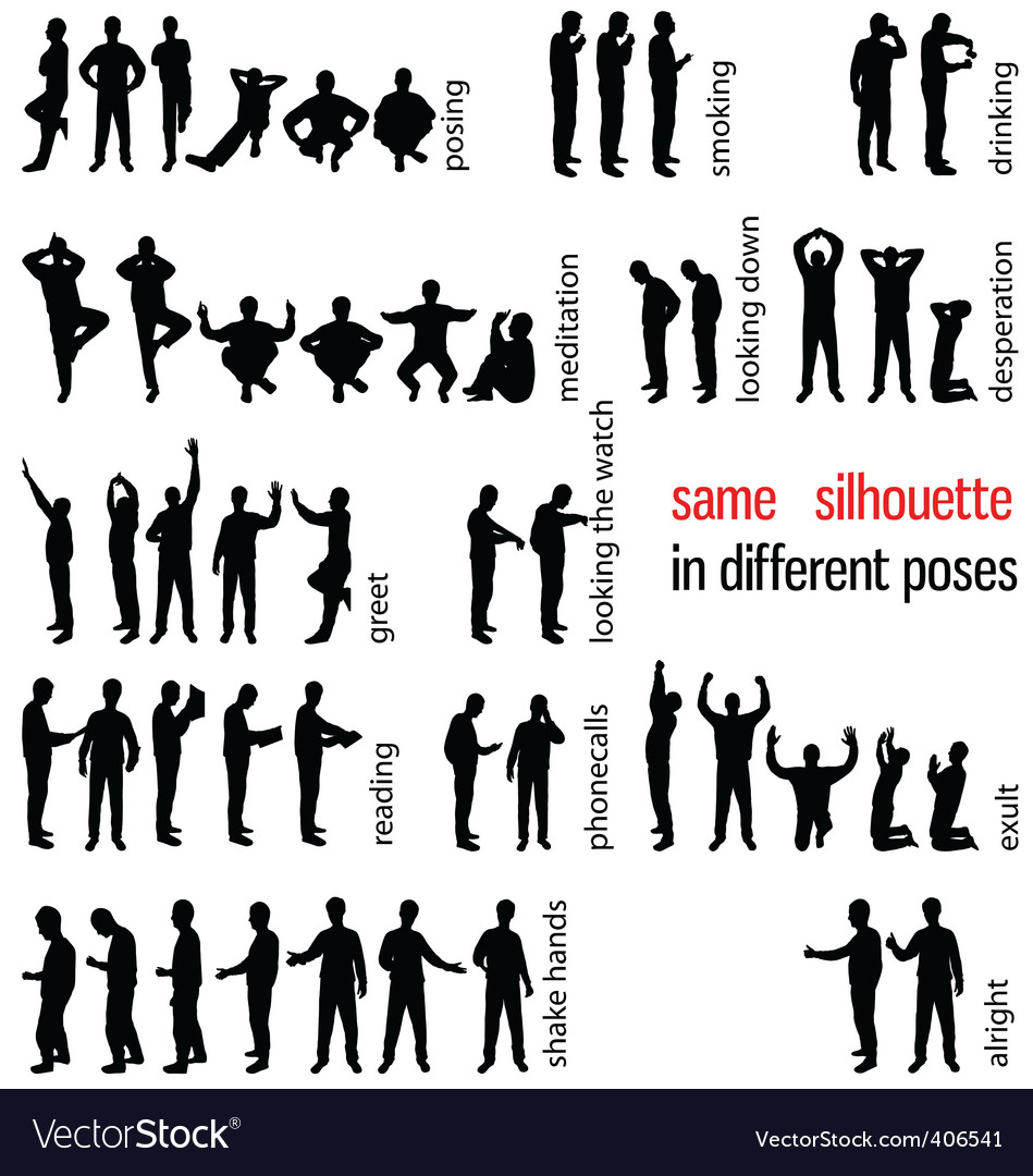 Silhouettes set Royalty Free Vector Image - VectorStock
