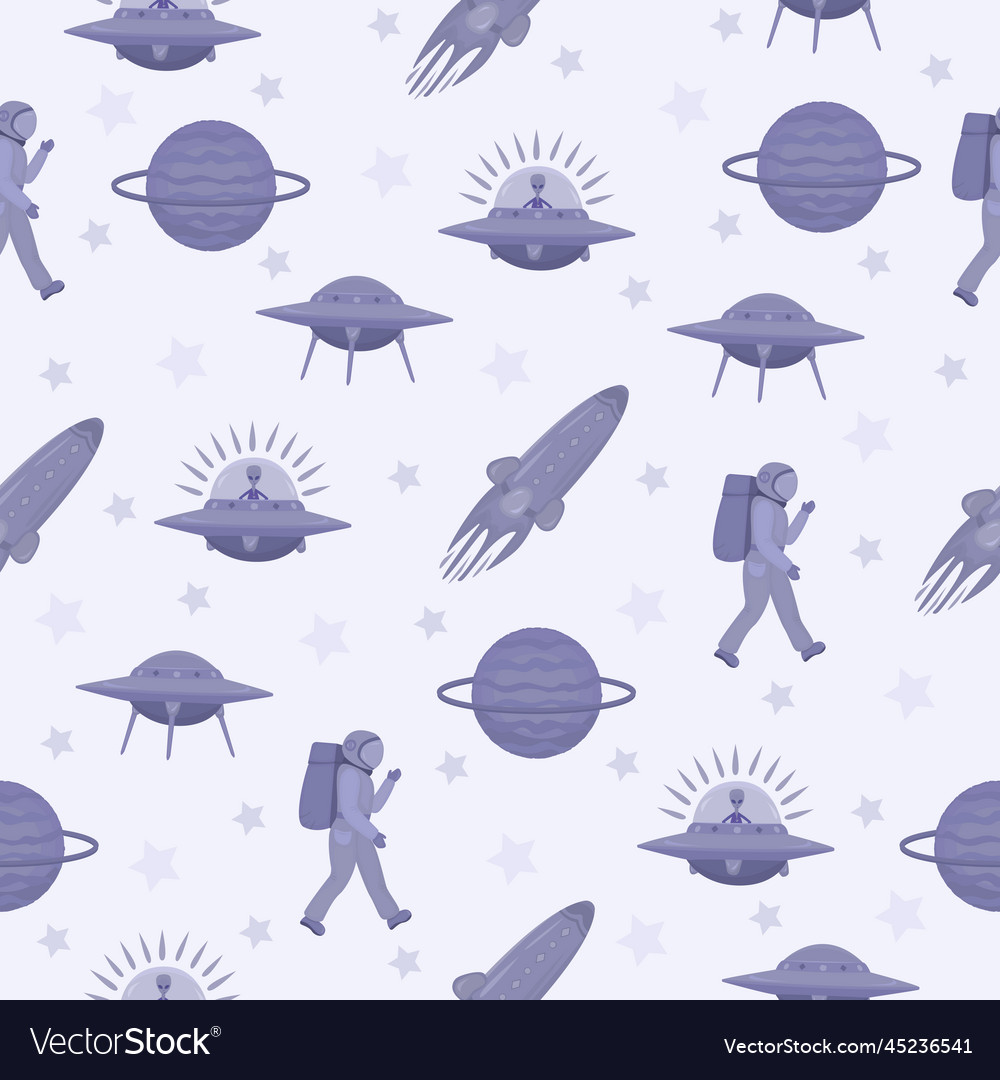 Space monochrome seamless pattern Royalty Free Vector Image