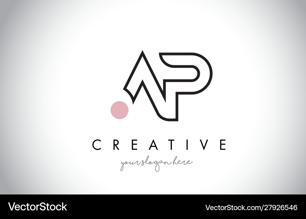 Ap letter logo design with creative modern trendy Vector Image