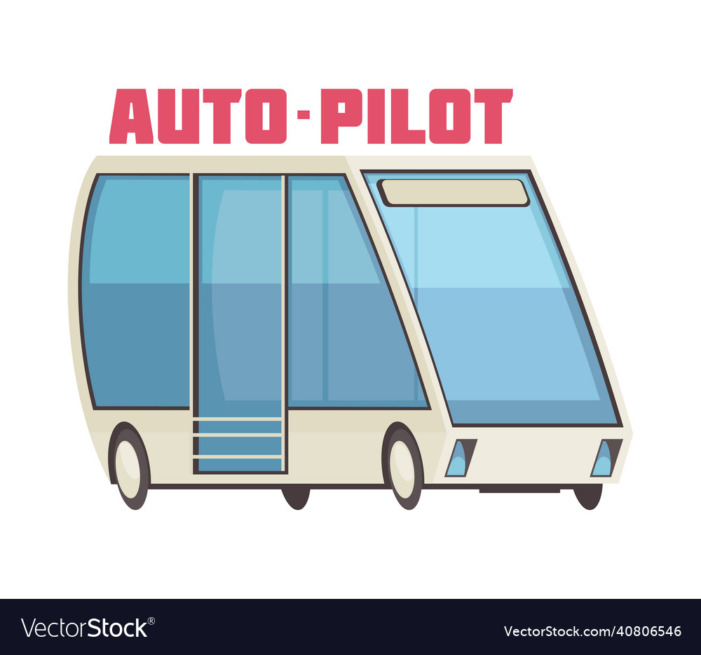 Auto pilot car composition Royalty Free Vector Image