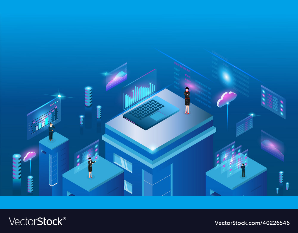 Business by cloud computing technology Royalty Free Vector