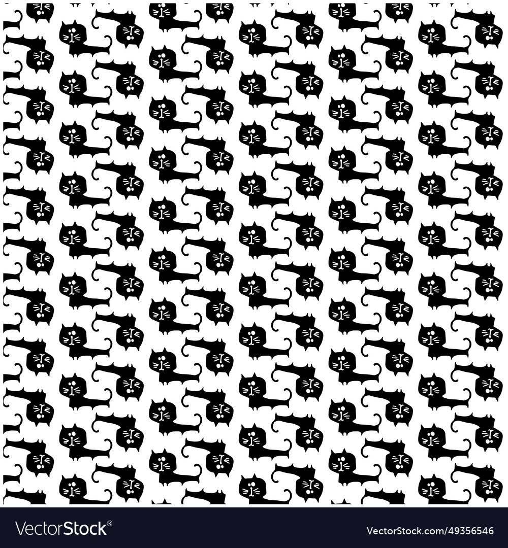 Cat seamless pattern Royalty Free Vector Image