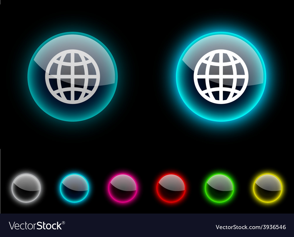 Earth button Royalty Free Vector Image - VectorStock