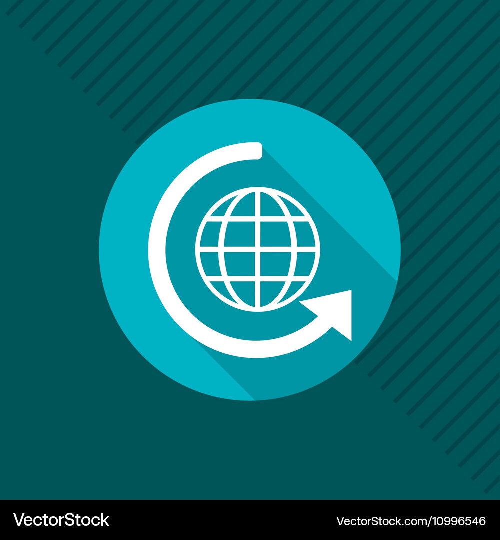 Earth globe diagram and arrow icons image Vector Image