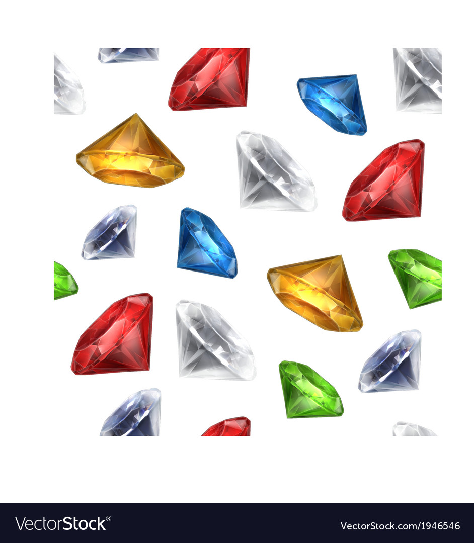 Gems seamless background Royalty Free Vector Image