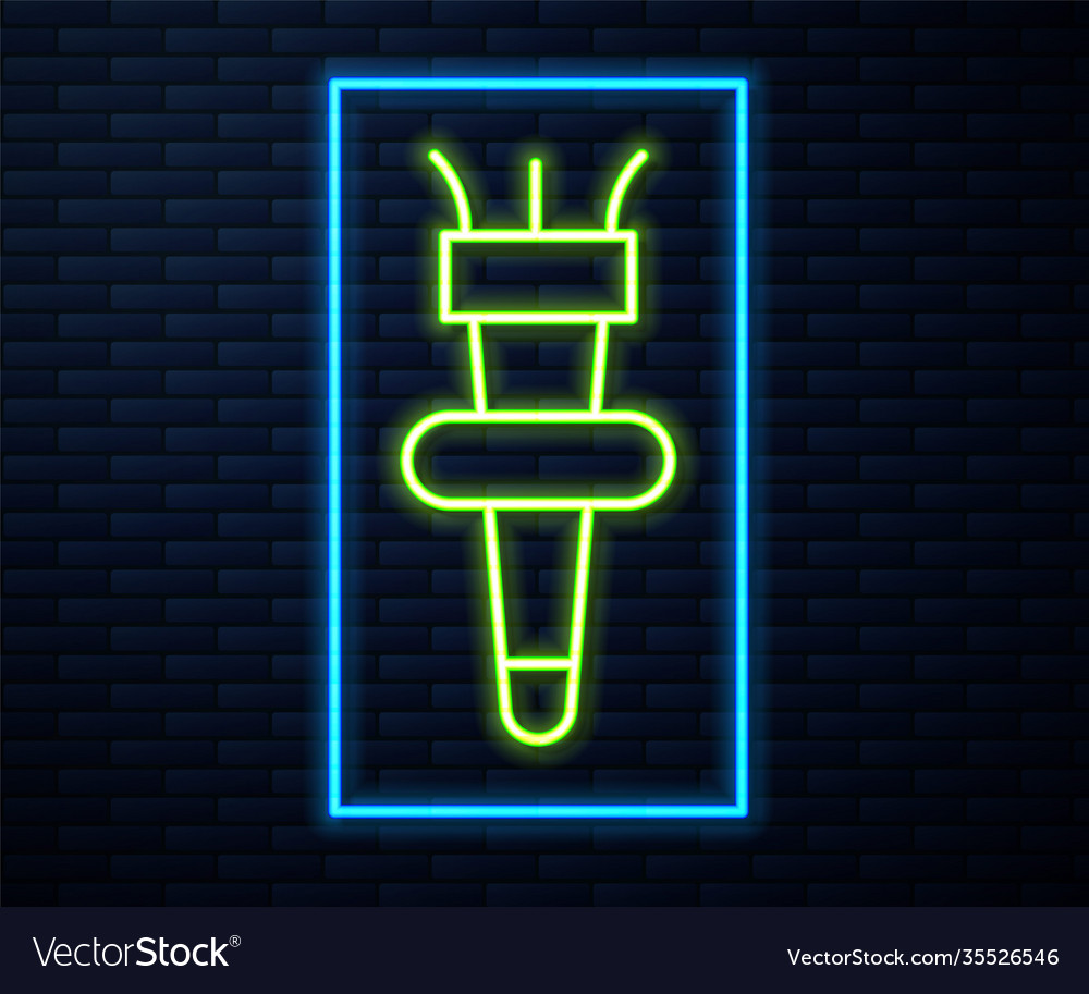 Glowing neon line torch flame icon isolated Vector Image Glowing neon line torch flame icon isolated Vector Image