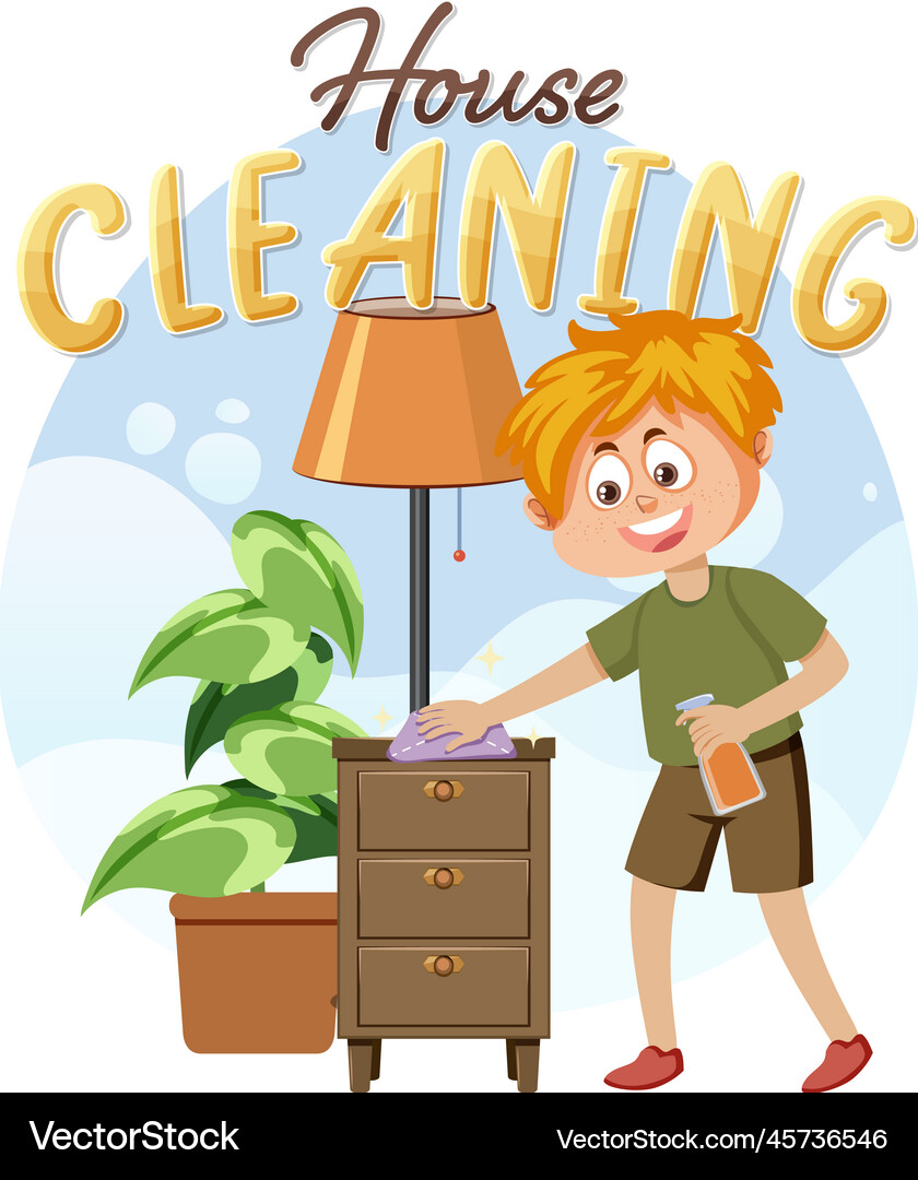 House cleaning text for banner or poster design Vector Image