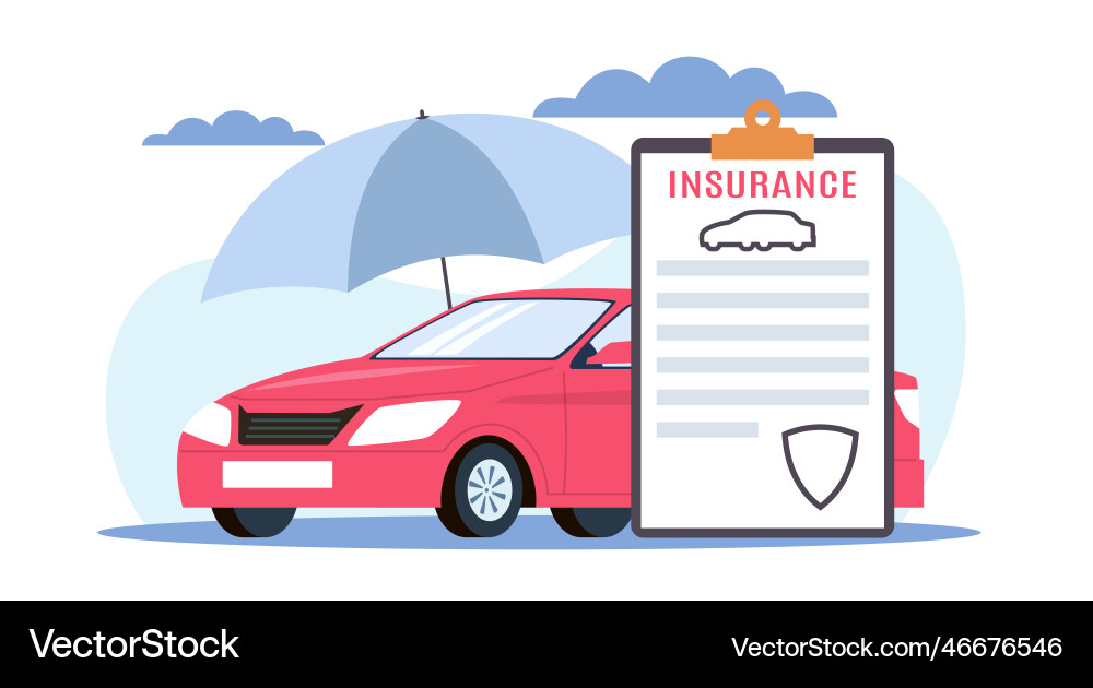 Insurance policy for car automobile protection Vector Image