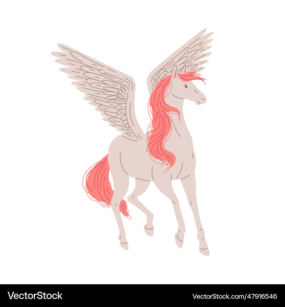 Isolated of white horse Royalty Free Vector Image