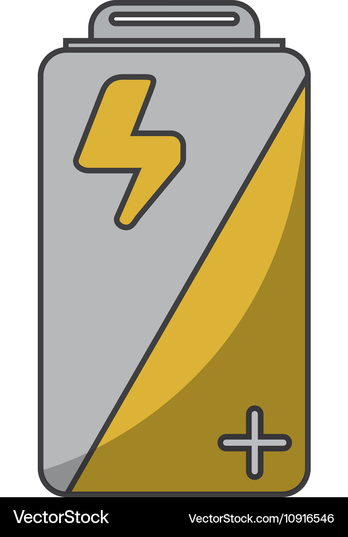 Isolated power battery design Royalty Free Vector Image