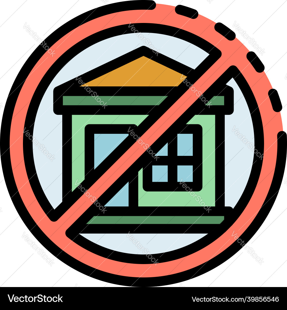 No home icon color outline Royalty Free Vector Image