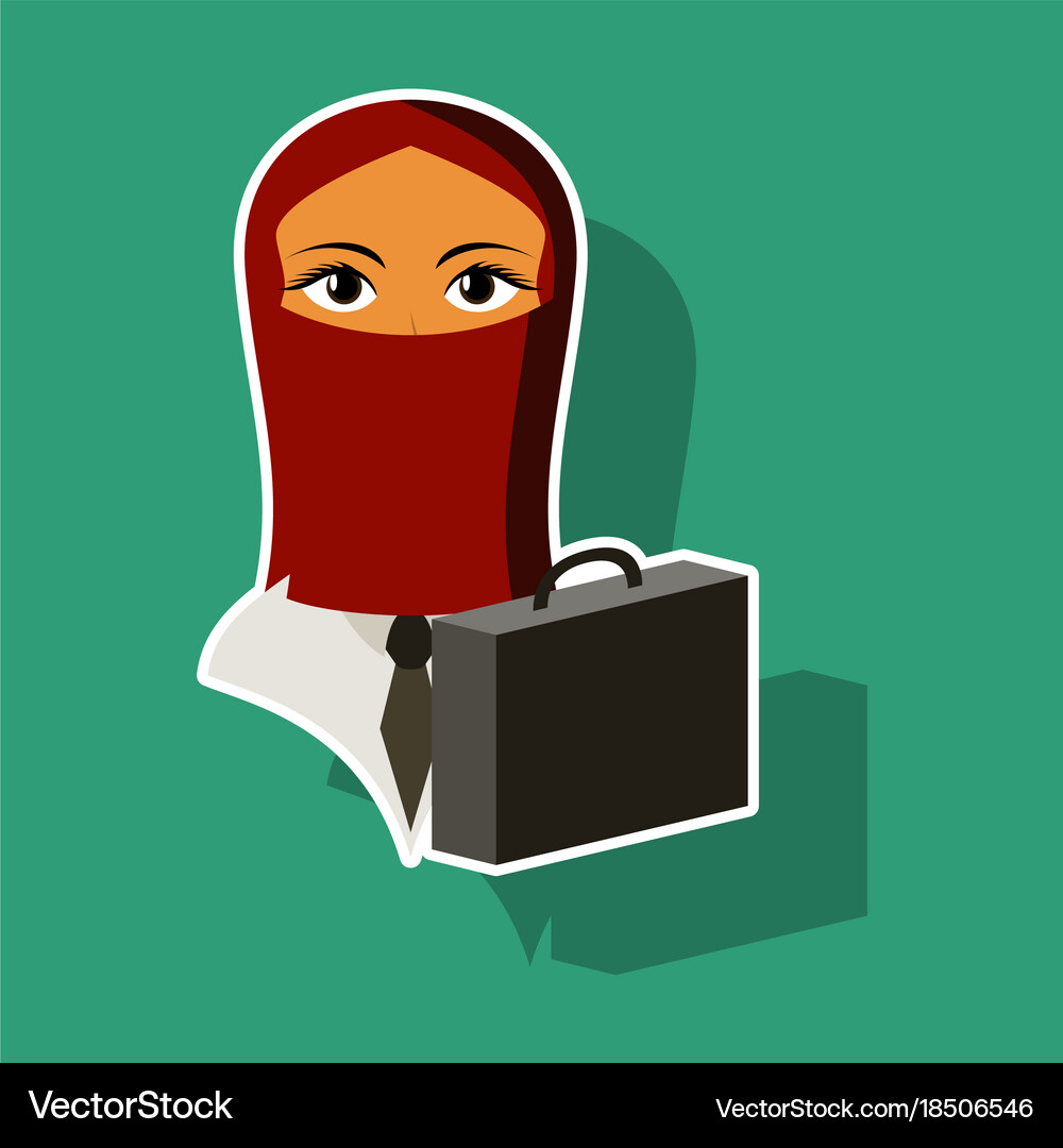 Realistic paper sticker on theme arabic business Vector Image