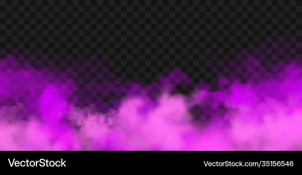 Realistic purple colorful smoke clouds mist Vector Image