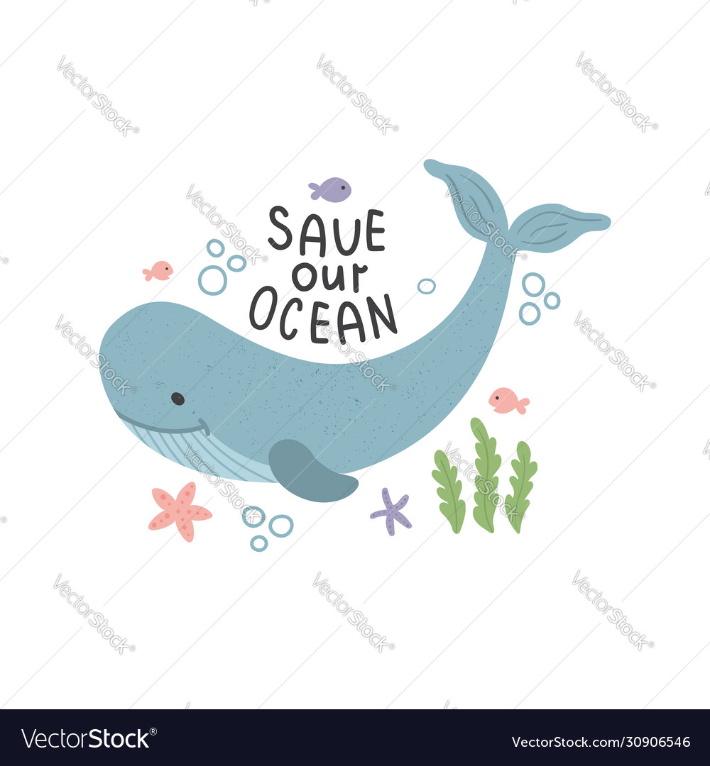 Save Oceans Royalty Free Vector Image Vectorstock