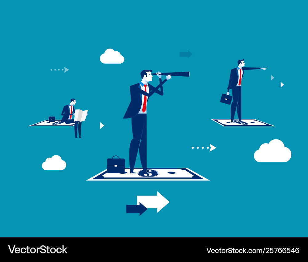 Searching for success business team standing Vector Image