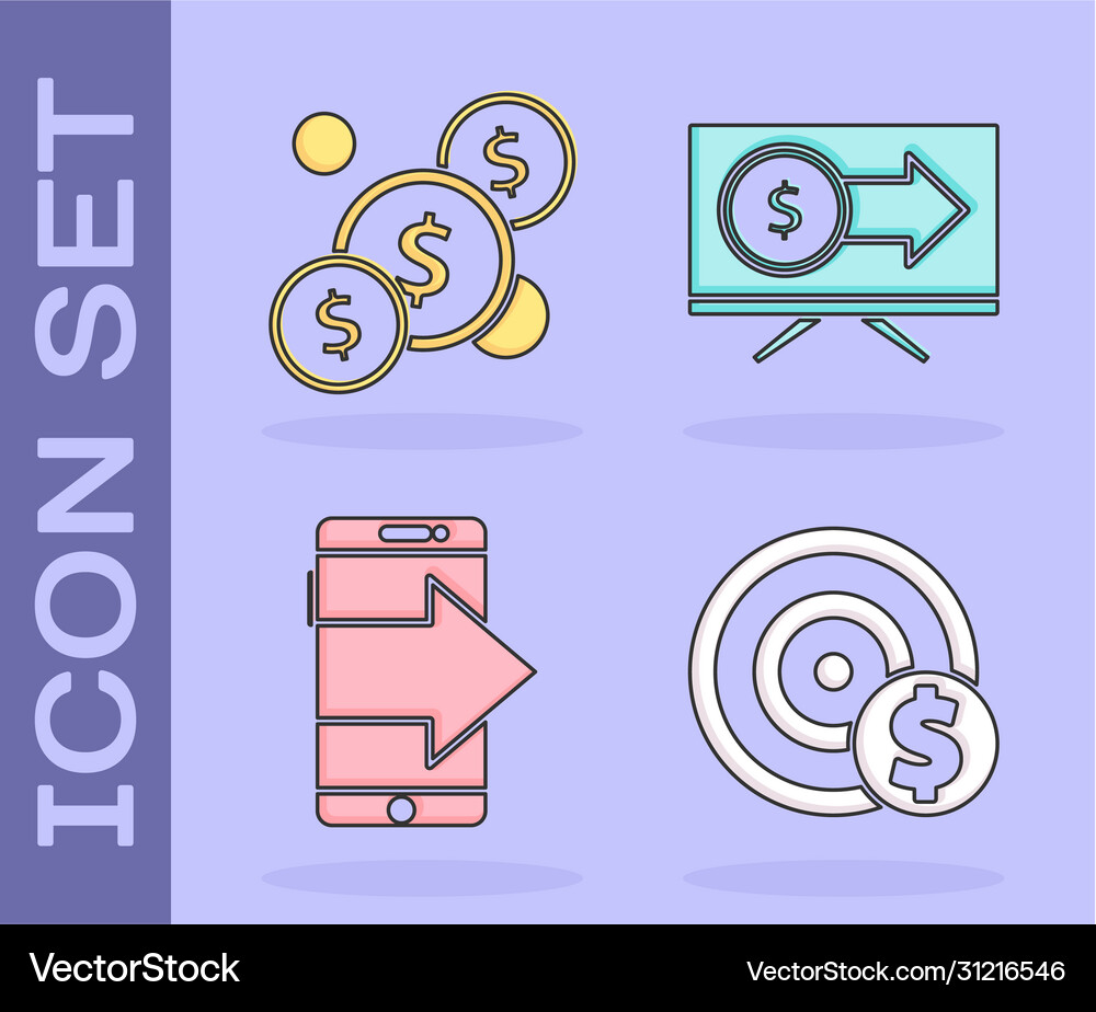 Set target with dollar symbol coin money Vector Image