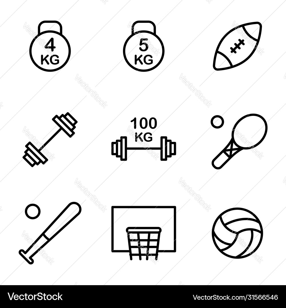 Sport icon set outline style including Royalty Free Vector