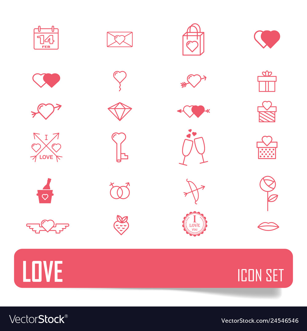 Valentines day icon set Royalty Free Vector Image