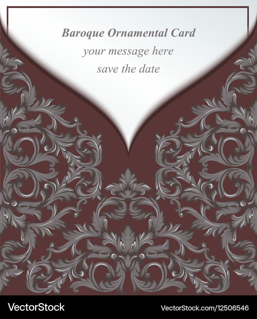 Vintage baroque envelope invitation card imperial Vector Image