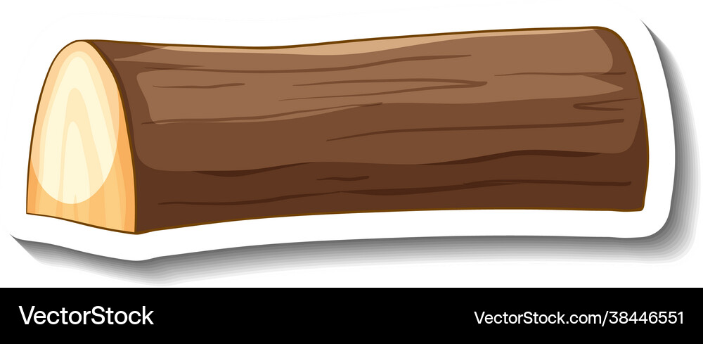 A sticker template wooden log isolated Royalty Free Vector