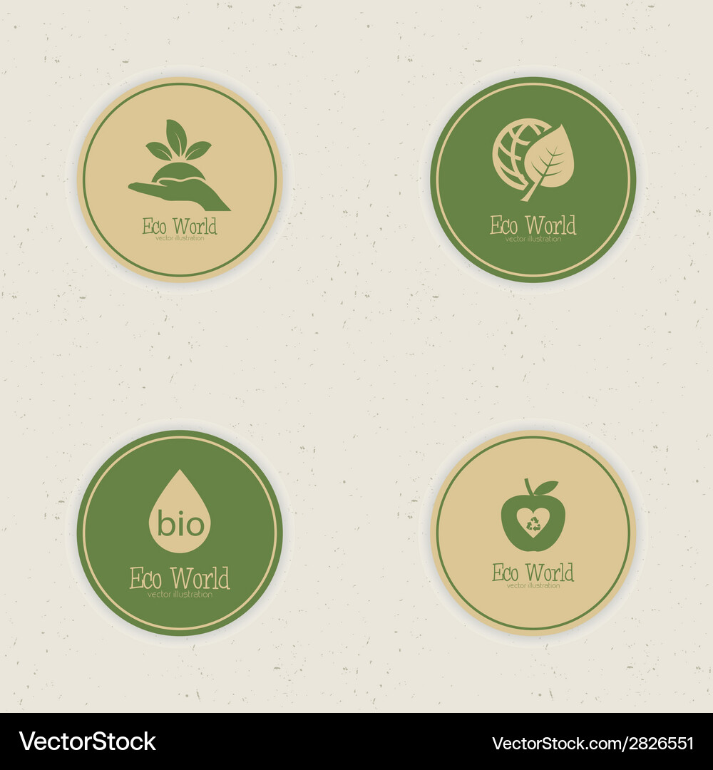 Abstract eco world labels on a special background Vector Image