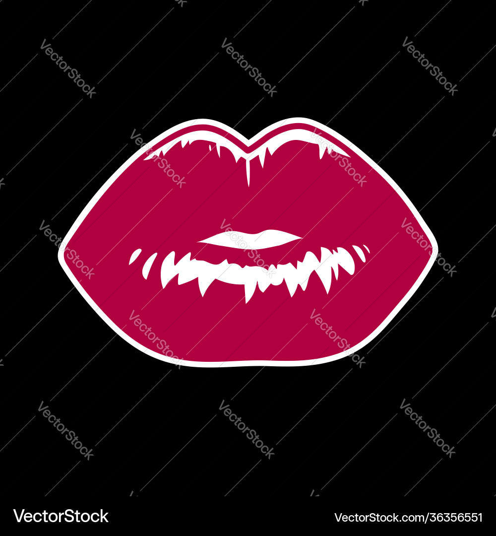 Beautiful female plump red lips Royalty Free Vector Image