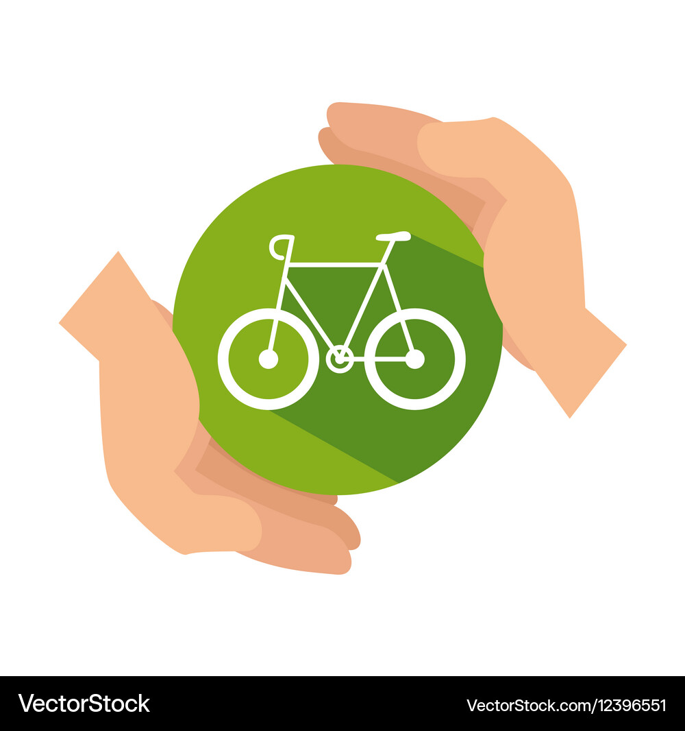 Bicycle ecology vehicle isolated icon Royalty Free Vector