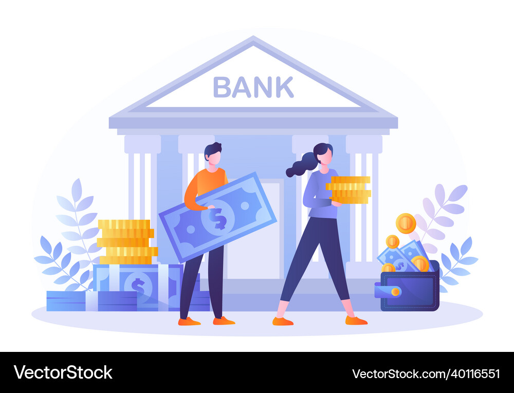Concept of bank Royalty Free Vector Image - VectorStock