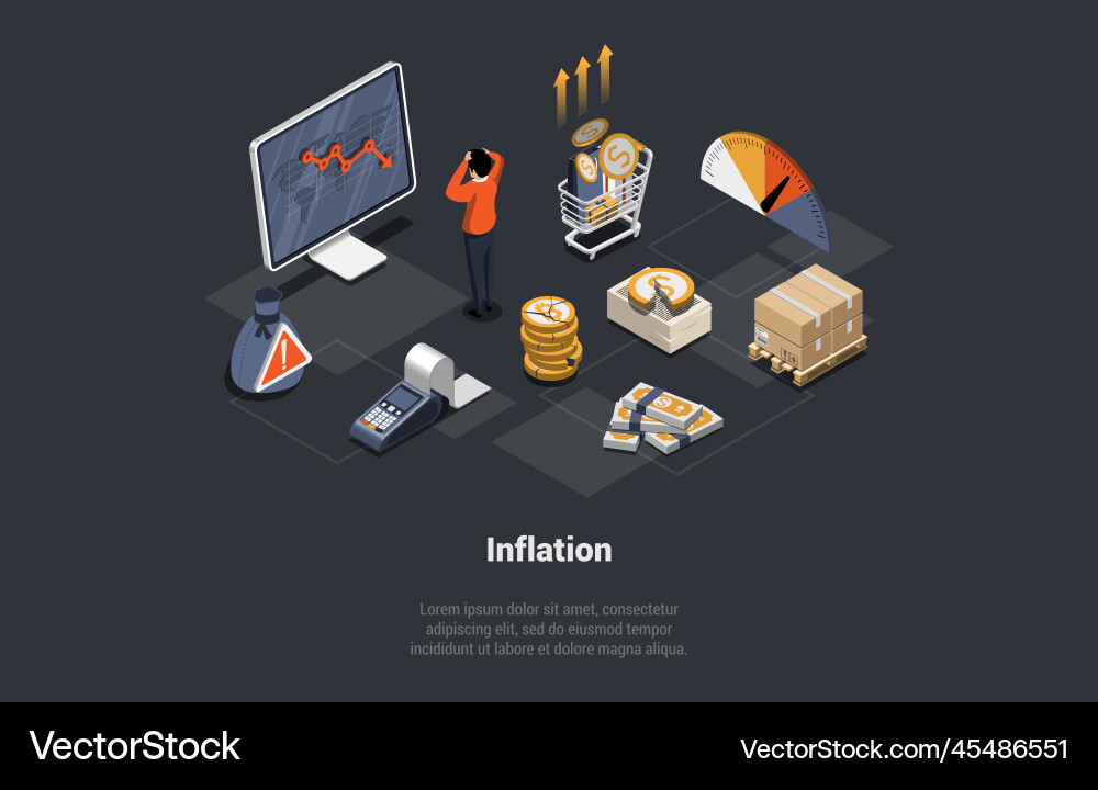 Global world financial crisis default inflation Vector Image