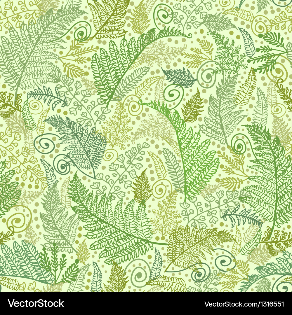 Green fern leaves seamless pattern background Vector Image